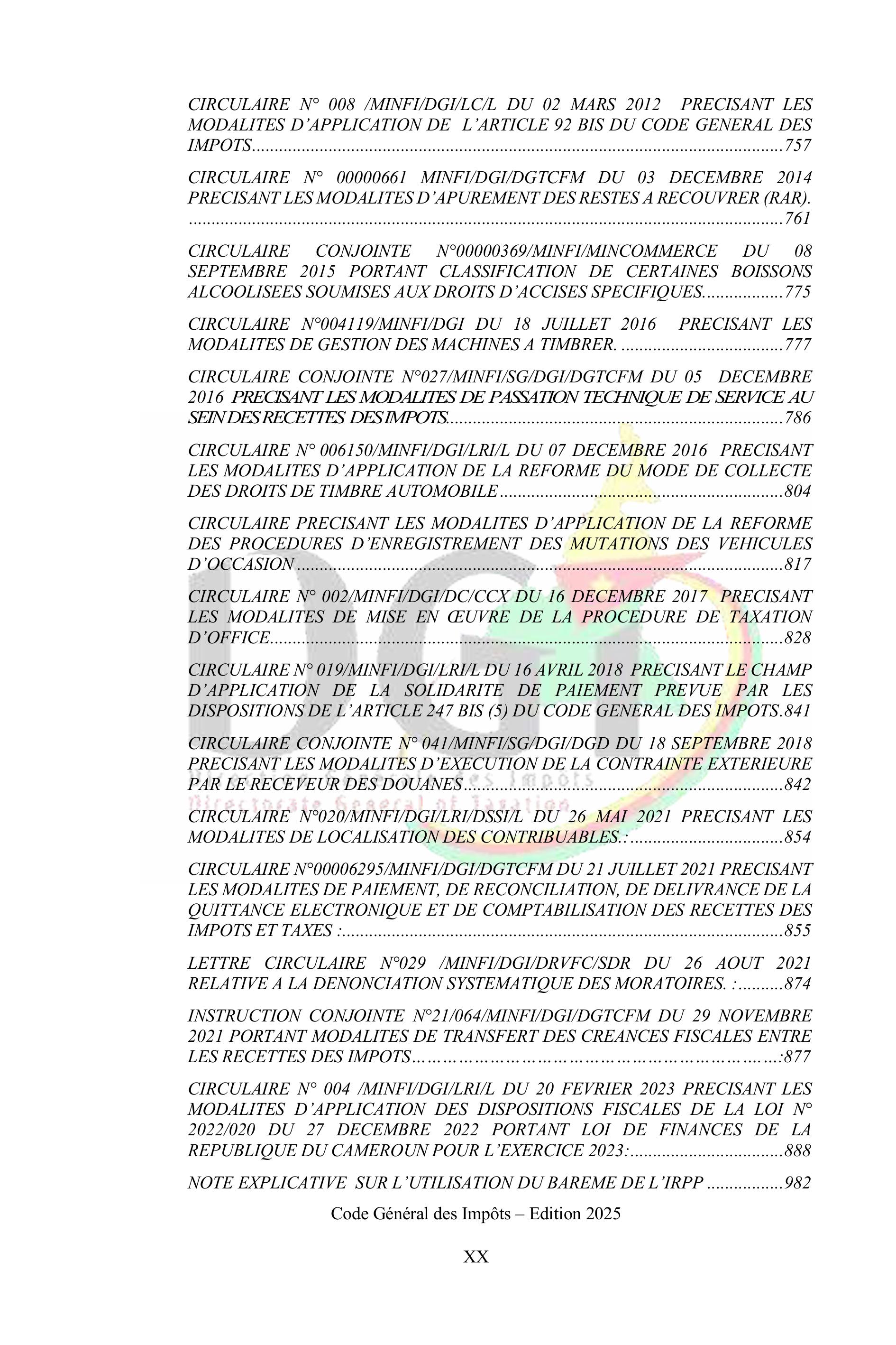 CODE GENERAL DES IMPOTS Mis à jour au 1er janvier 2025 | Direction Générale des Impôts (DGI)